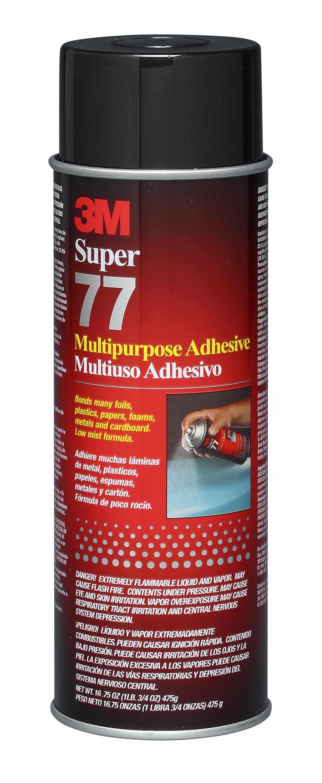 3M™ Super 77™ Multipurpose Spray Adhesive 24 fl oz Cans | Case of 12
