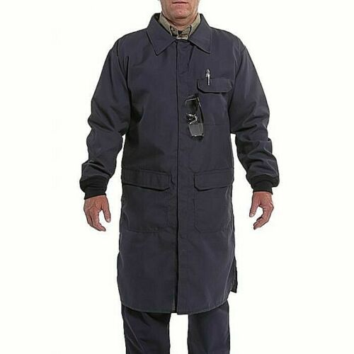 National Safety Apparel LABCR-NB Chemical Resistant FR Lab Coat Navy ...